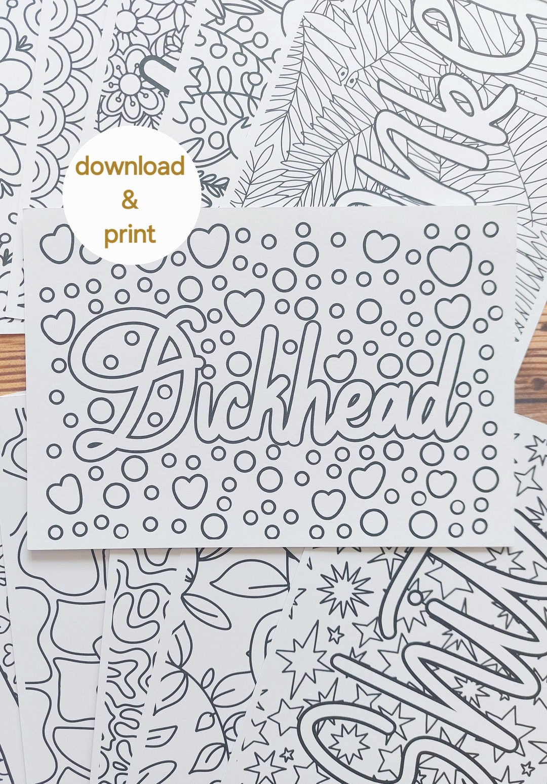 Funny Swear Word Colouring Pages for Adults – Rude & Naughty Instant ...