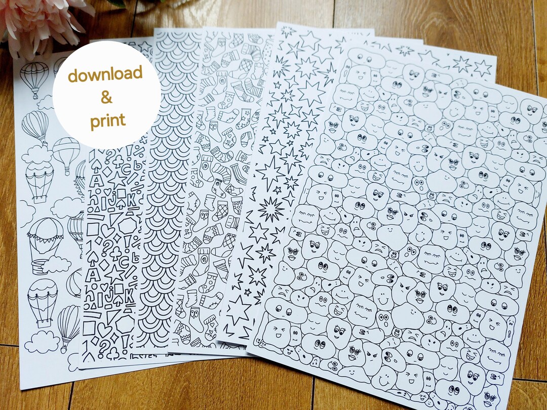 Printable Doodle Colouring Pages – Bold Abstract Designs for Adults ...