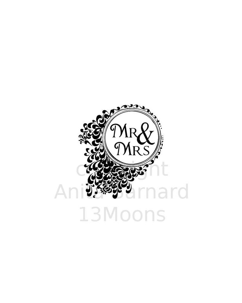 Vintage Mr. and Mrs. Black and White Frame Wedding Printable Art Print ...