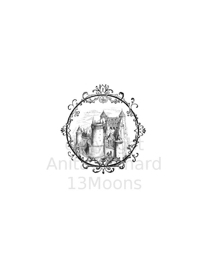 Fairytale Castle in a Pretty Round Frame Sweet Printable Art - Etsy