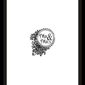 Vintage Mr. and Mrs. Black and White Frame Wedding Printable Art Print ...