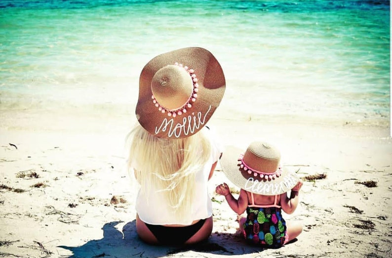 Kids Custom Hat/ Kids Beach Hat/Girl Vacation Hat/Mother | Etsy