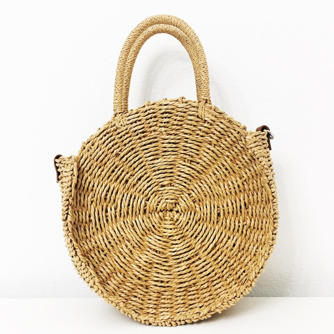 Beach Bag/straw Bag/summer Woven-straw Circle Handbag/circle Handbag ...