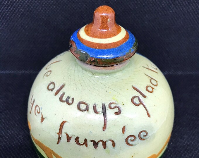 Torquay Pottery Motto Ware Inkwell With Lid Vintage English Pottery ...