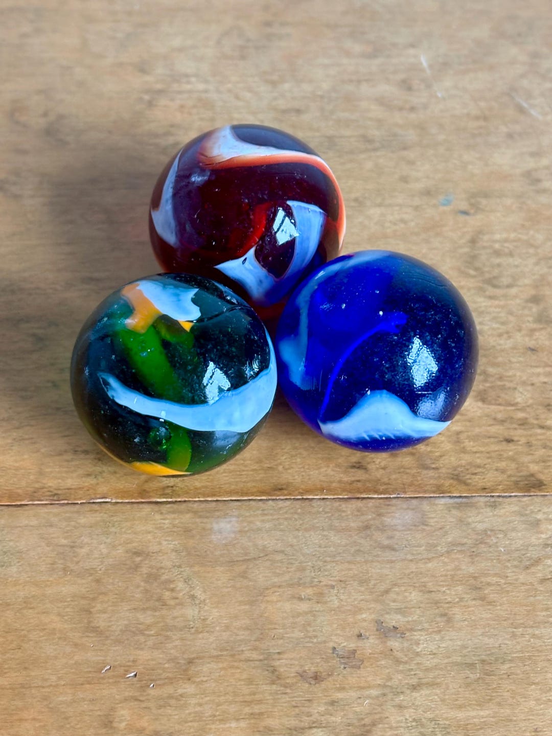 Vintage Stephen Fellerman Studio Art Glass Handblown Marbles – Red ...