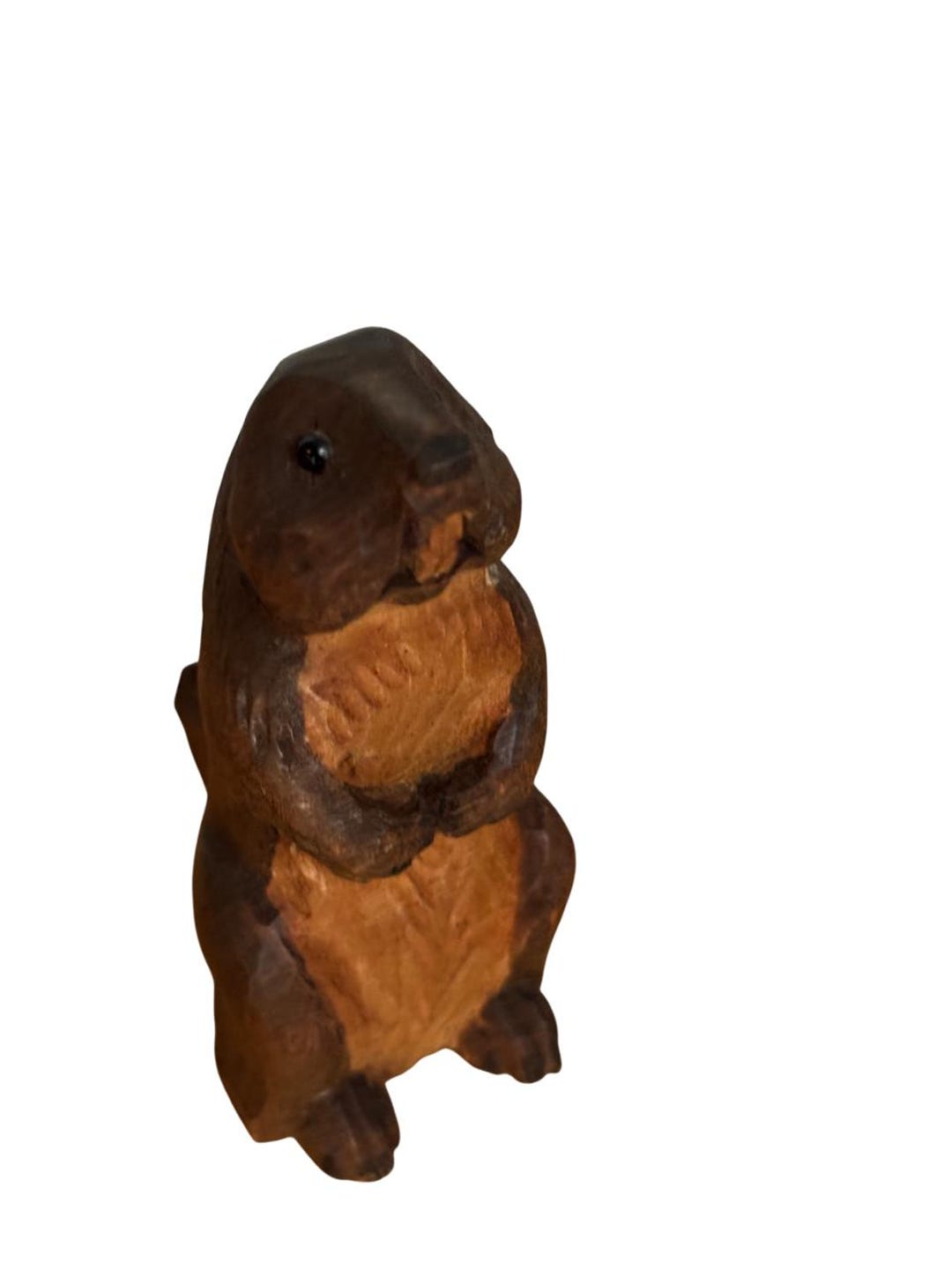 Vintage Swiss Folk Art Beaver – Hand-carved Wood, Black Glass Eyes ...