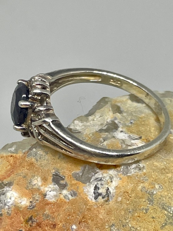 Vintage NV Sapphire Sterling Silver Ring - Size 8 - N… - Gem