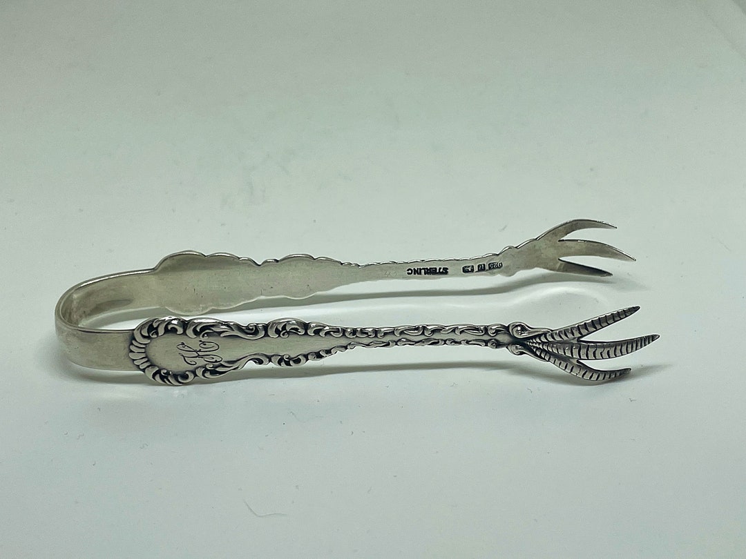 Antique Claw Tongs Sterling Silver Stamped English Sugar Tongs ...