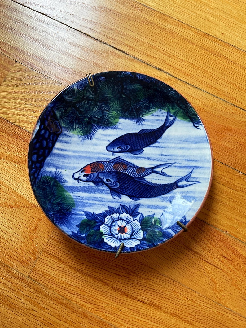 Vintage Koi Fish Plate Toyo Japanese Koi Porcelain Plate Hand - Etsy