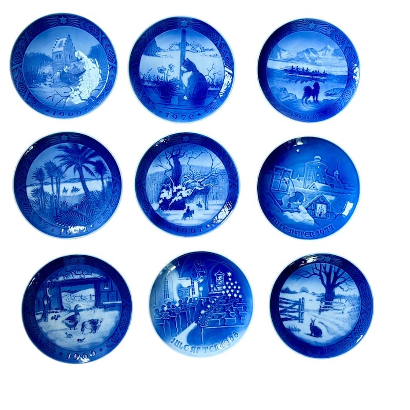 1970s Blue Danish Christmas Plates - Etsy