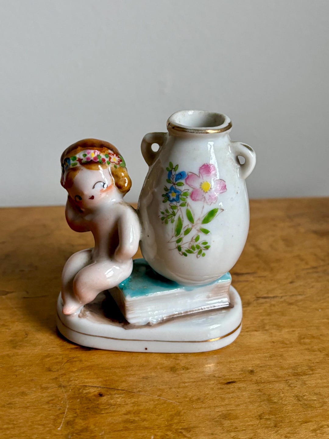 Vintage Mocco Porcelain Bathing Beauty Figurine – Woman Sitting on Book ...