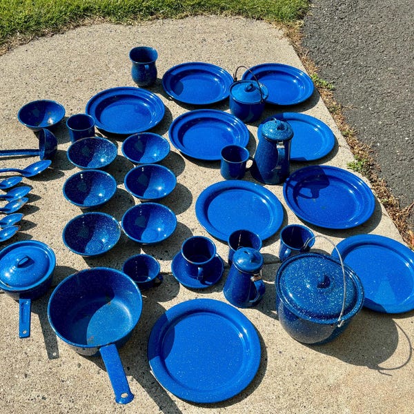 Enamelware Set - Etsy
