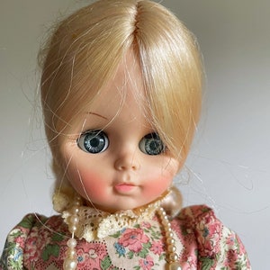 Vintage Effanbee 1960's Doll Blonde Doll Floral Dress 14" Tall Pearl ...