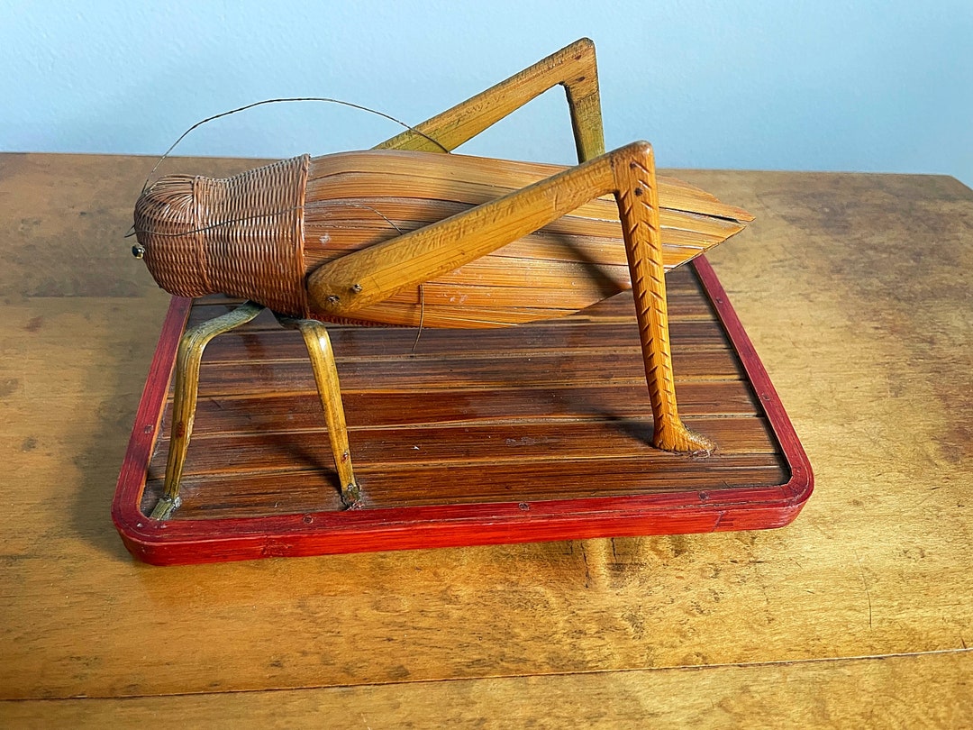 Vintage Shanghai Handicrafts Cricket Wicker Box Cover Woven Wicker - 8 ...