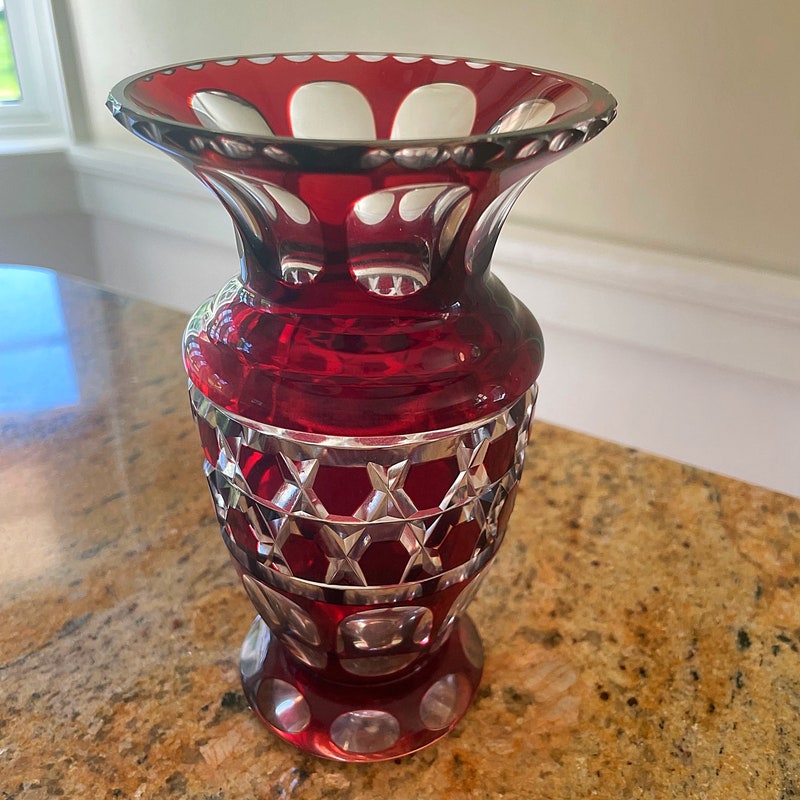 Ruby Red Vase - Etsy