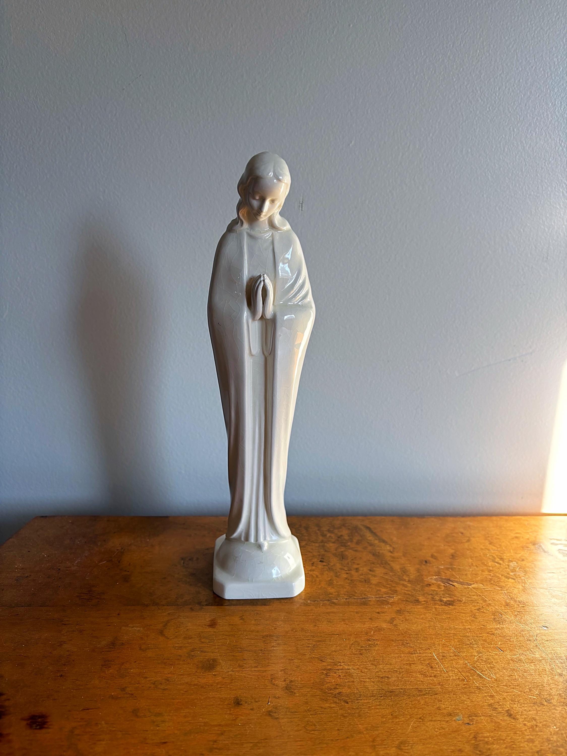 Vintage MJ Hummel Goebel Virgin Mary Praying Figurine White Porcelain ...
