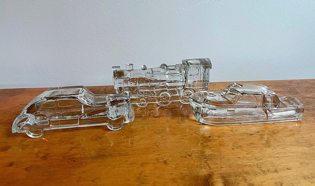 Vintage Glass Candy Containers Boat Locomotive Car Victory - Etsy