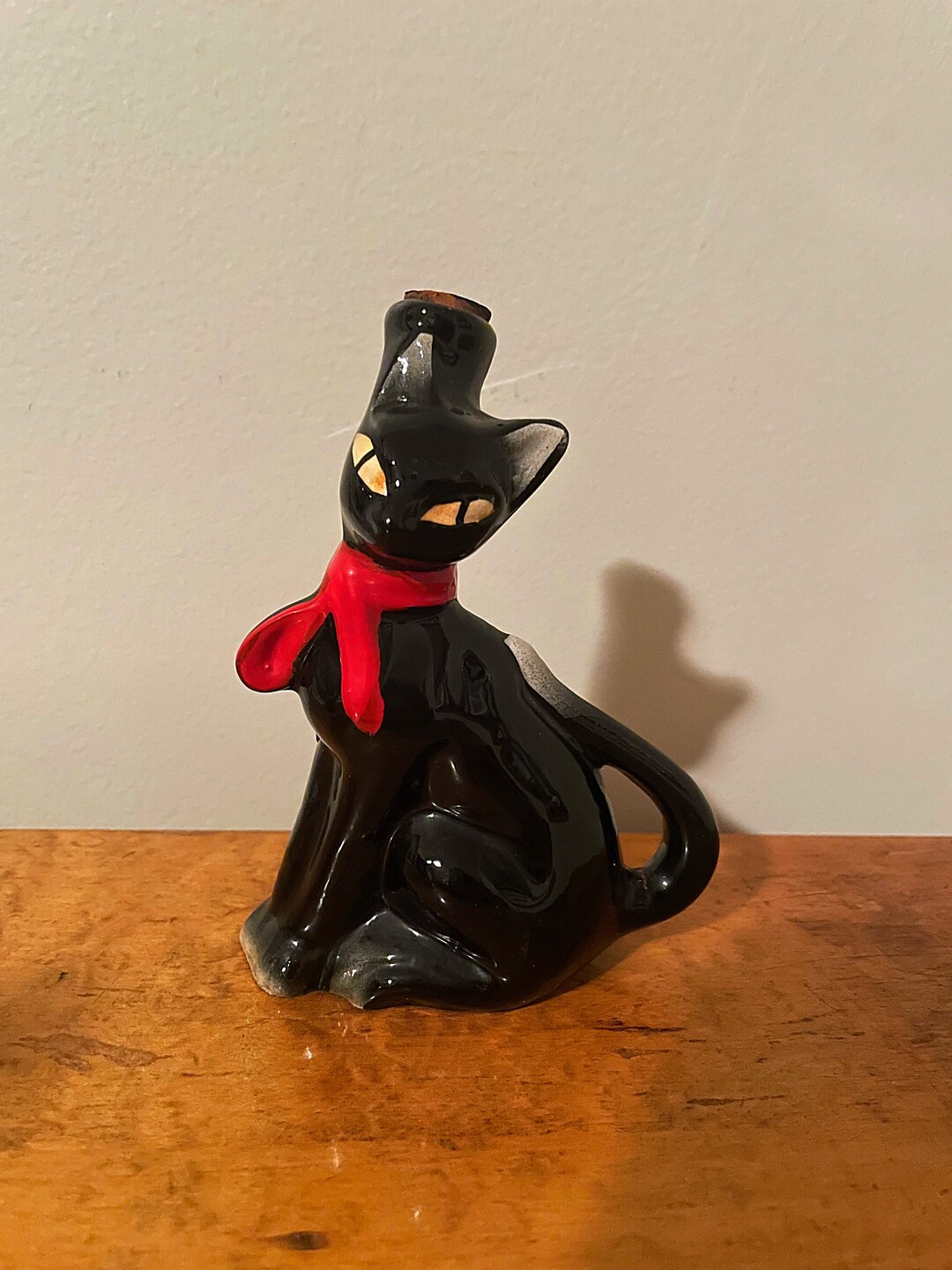 Vintage Black Cat Decanter Italian Borghini Lacrima Christi - Etsy