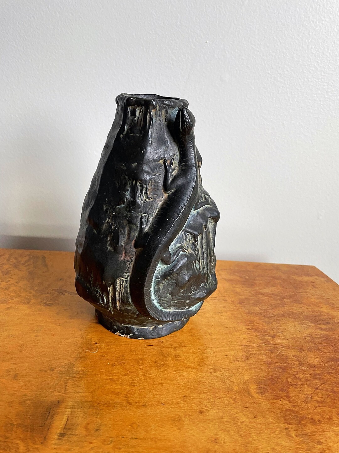 Antique Amphora Art Pottery Vase With Salamander 7" Vase Teplitz ...