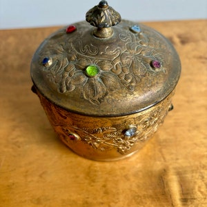 Victorian Repousse Jewelry Box: Antique Apollo Silver Plate, Gold Tone ...