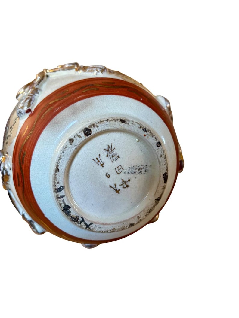 Antique Japanese Satsuma Bottle Vases – Set of 2 With Molded Ribbon ...