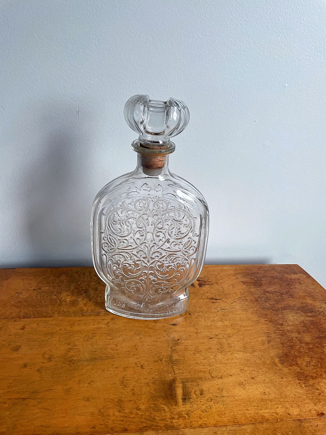 Vintage Schenley Liquor Glass Decanter Nouveau Vine Design Glass and ...