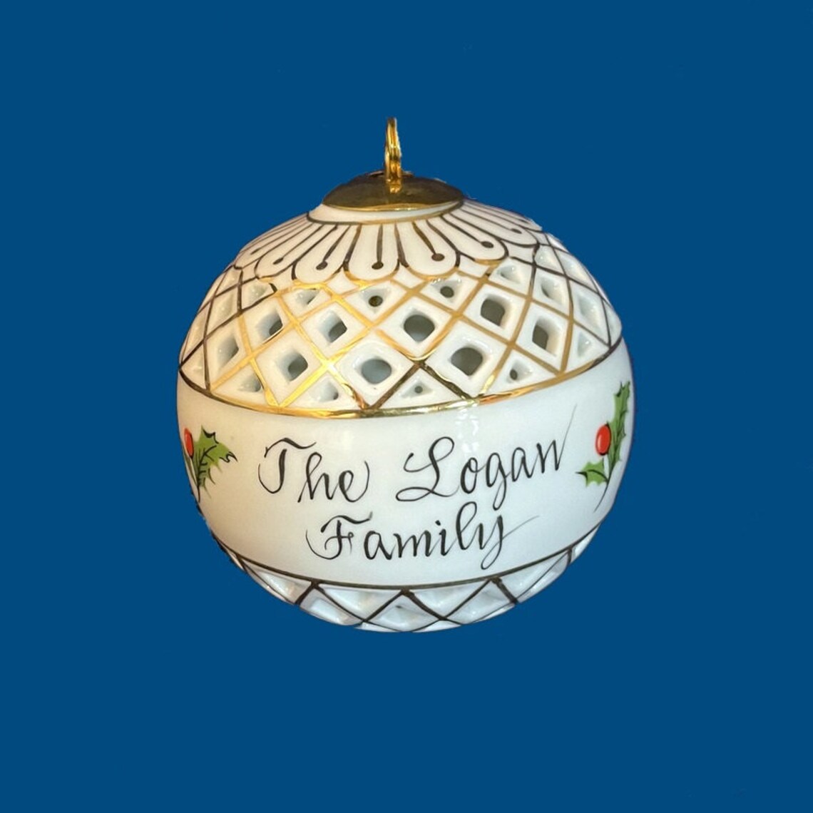 Personalized Hand Painted Open Work Christmas Ornament - Etsy
