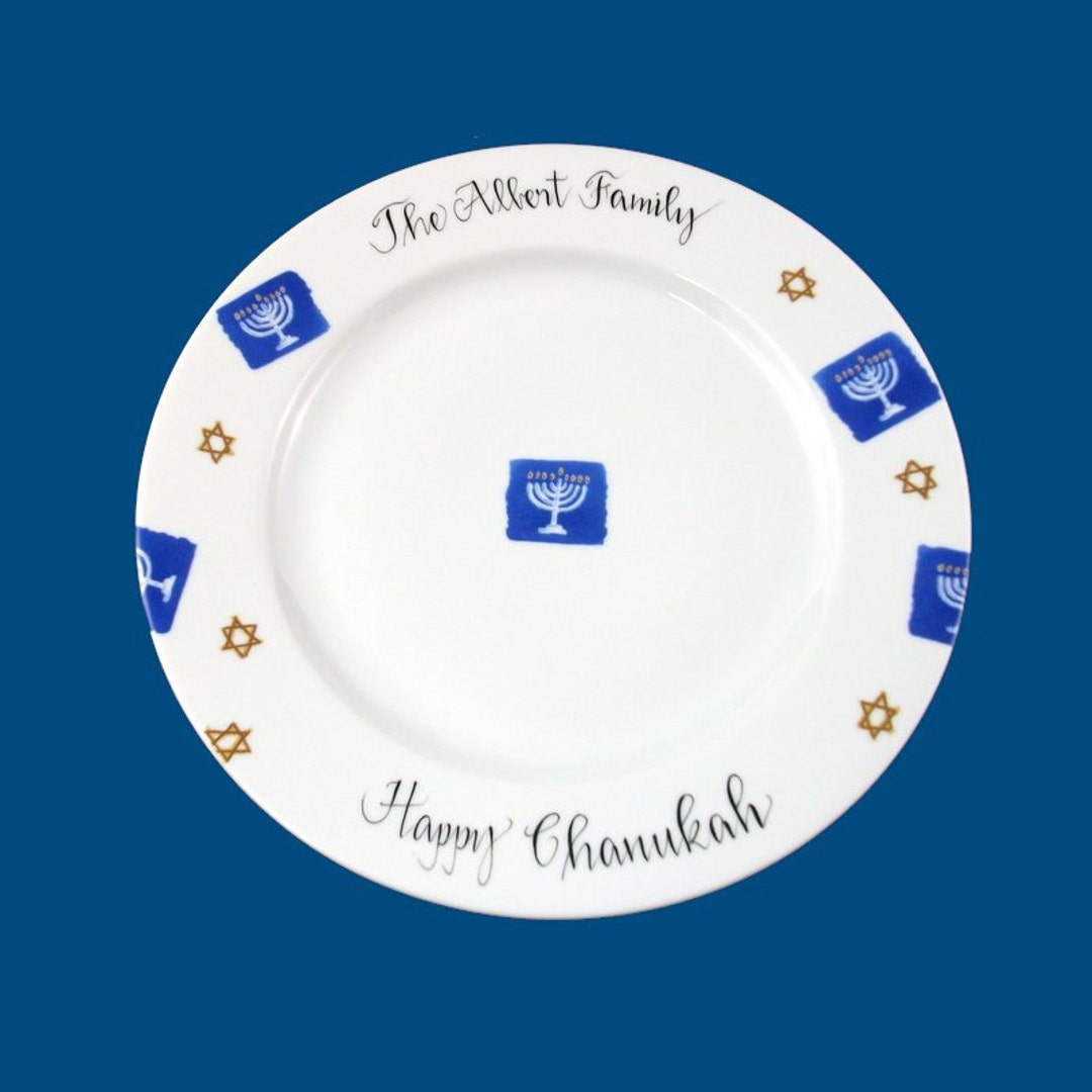 Personalized Hand Painted Porcelain Chanukah Plate - Etsy