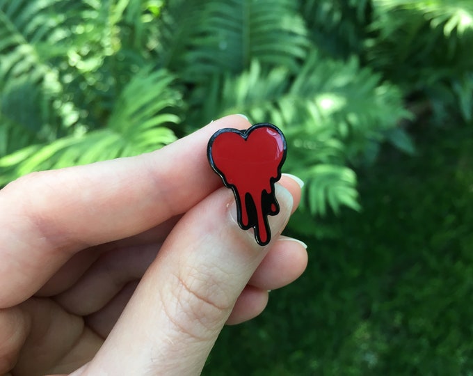 Bloody Heart Enamel Pin - Etsy