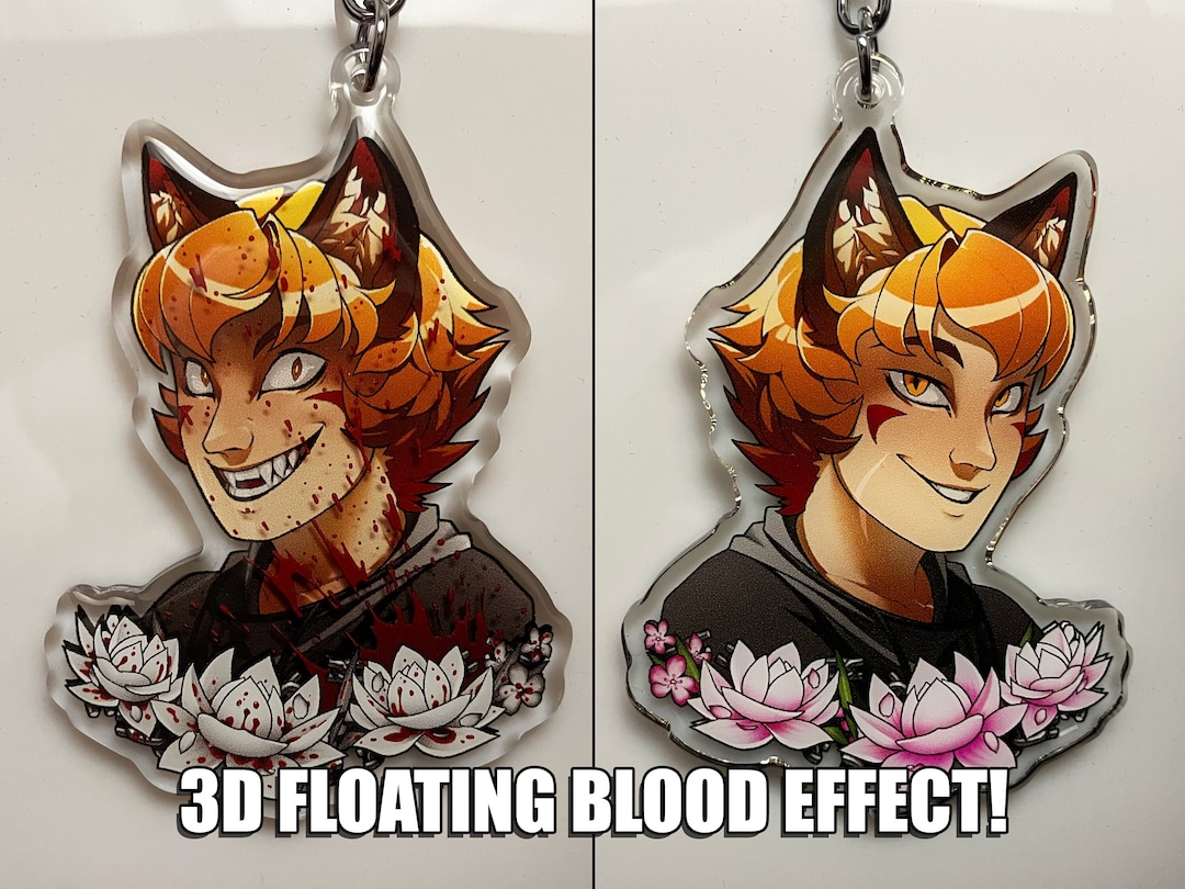 Keychain - 3D Blood Splatter - BTD - Ren - Etsy