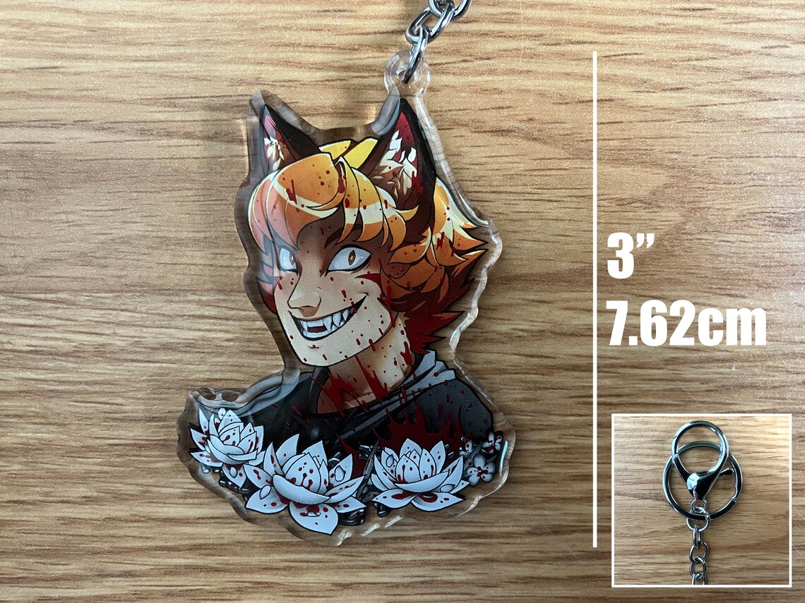 Keychain 3D Blood Splatter BTD Ren - Etsy