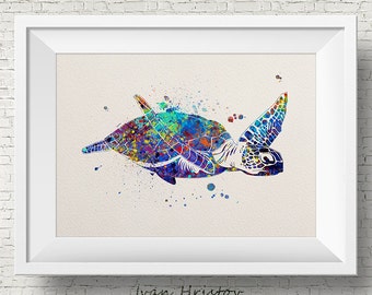 Sea turtle art | Etsy
