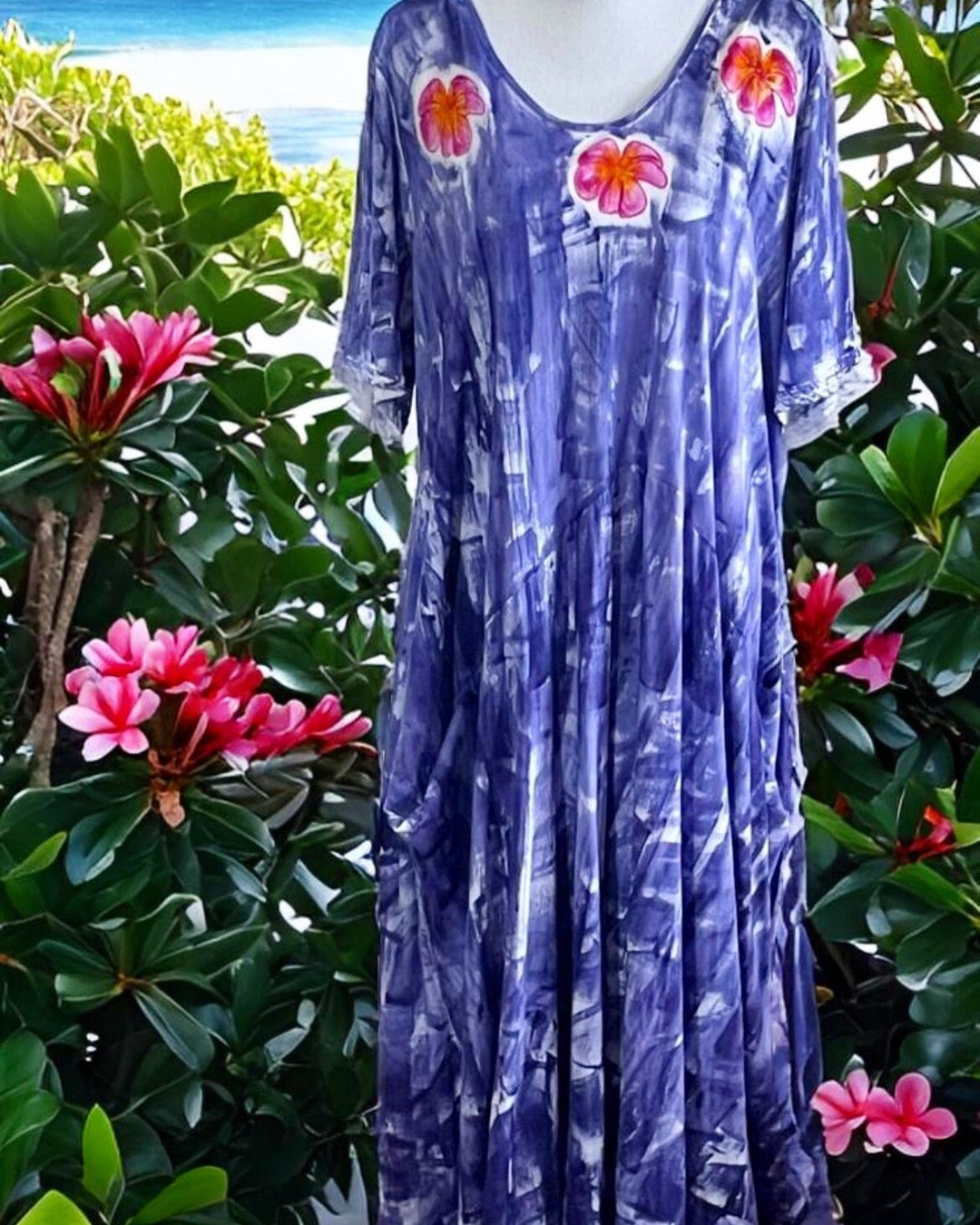 Muumuu Cotton Pocket Dress Light Cotton Boho Maxi Dress Luau Dress ...