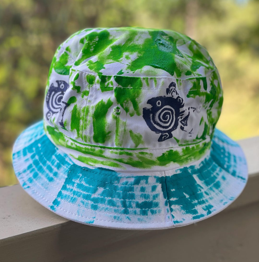 Hand Painted Bucket Hat Bucket Hat Cotton Bucket Hat Hawaii Kauai Hat ...