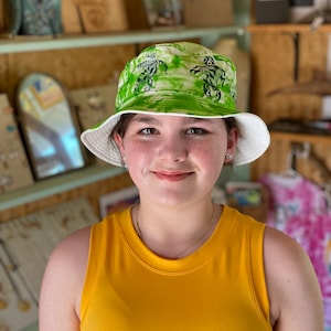 Hand Painted Bucket Hat Bucket Hat Cotton Bucket Hat Hawaii Kauai Hat ...