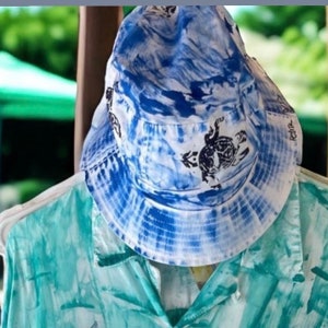 Hand Painted Bucket Hat Bucket Hat Cotton Bucket Hat Hawaii Kauai Hat ...