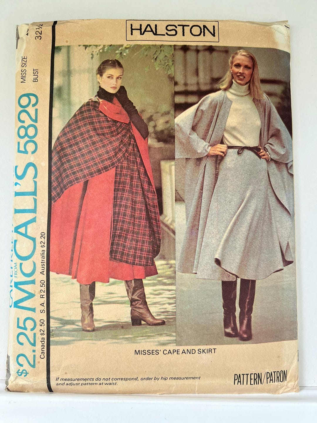 Gorgeous 1970s Mccalls 5829 Halston Cape & Skirt Sewing Pattern, Size ...