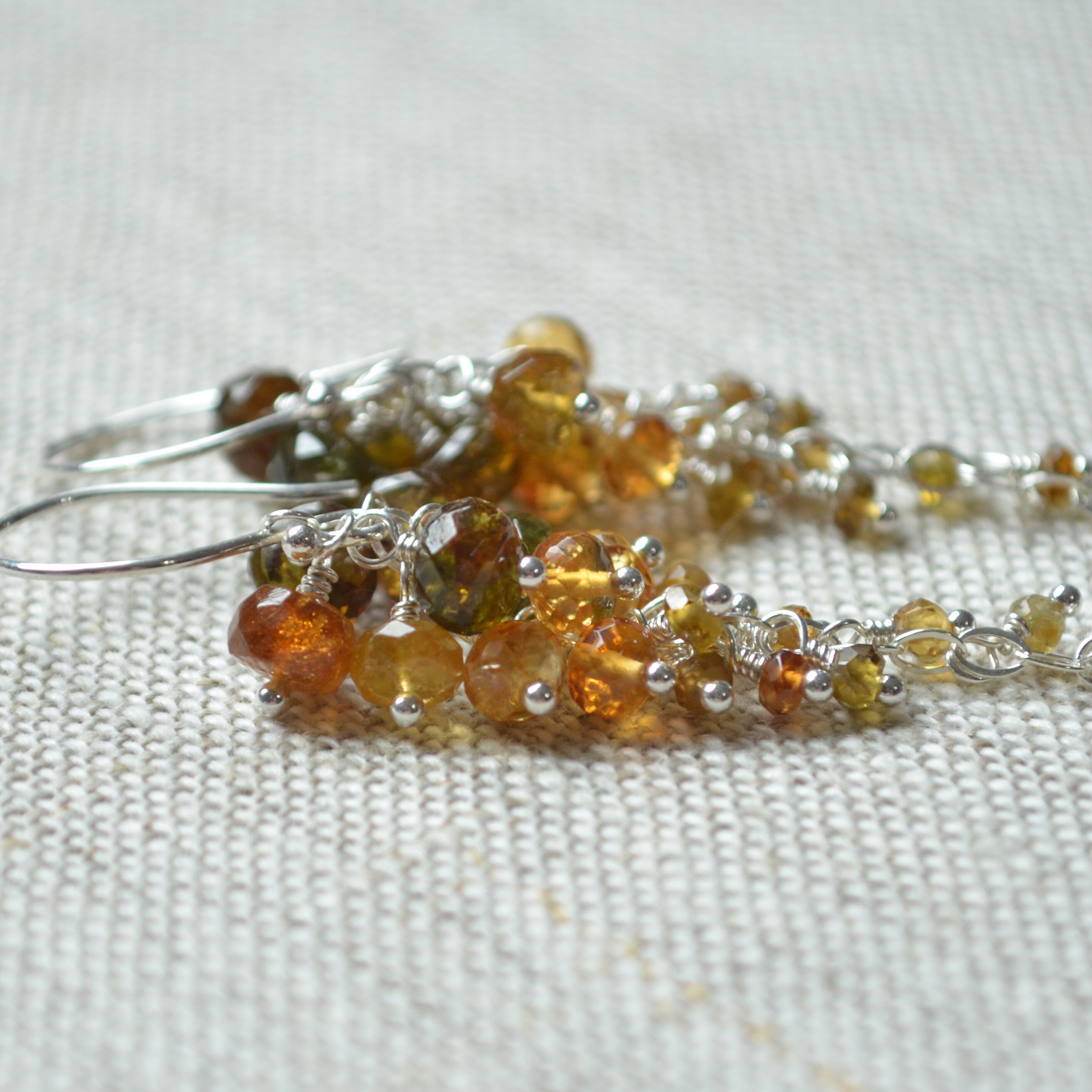 Autumn Wedding Earrings Genuine Tourmaline Citrine Gemstone - Etsy