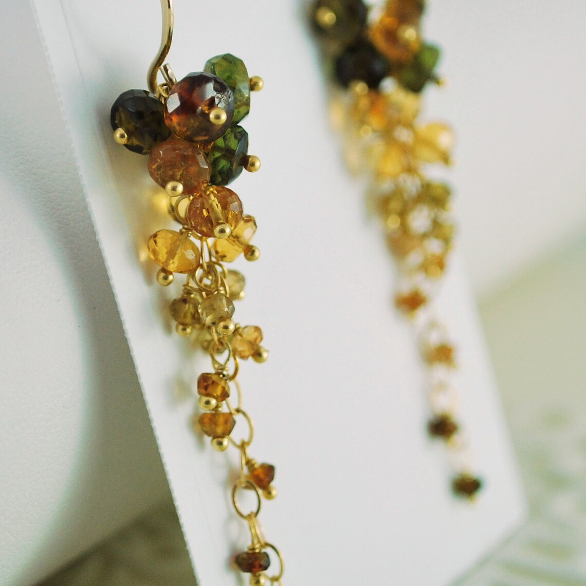 Autumn Wedding Earrings Genuine Tourmaline Citrine Gemstone - Etsy