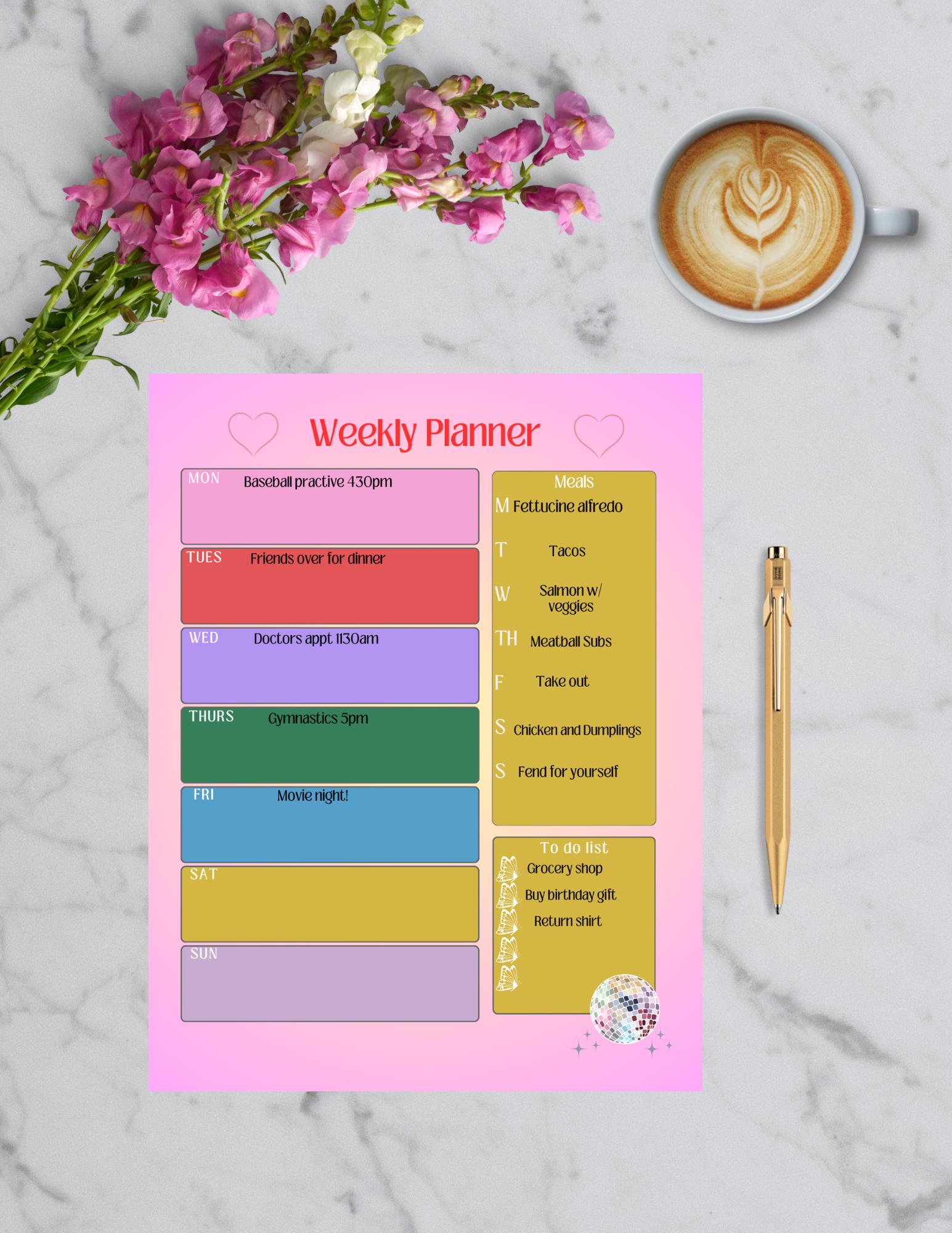 Taylor Themed Weekly Planner, Digital Download, Editable Download - Etsy