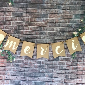 Merci" Wedding Banner-thank You Banner-french Banner-gracias Banner ...