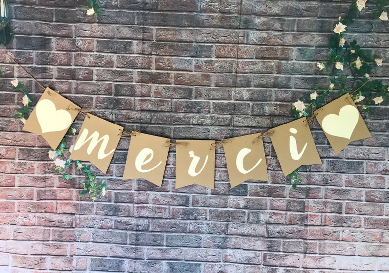 Merci Wedding Banner-thank You Banner-french - Etsy