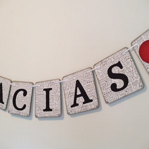 GRACIAS " Sign/banner - Wedding Sign - Chipboard 5" X 5" - Gray and ...