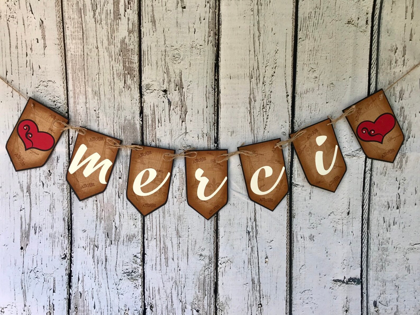 Merci Banner-wedding Banner-vintage Wedding Banner-shabby Chic Garland ...