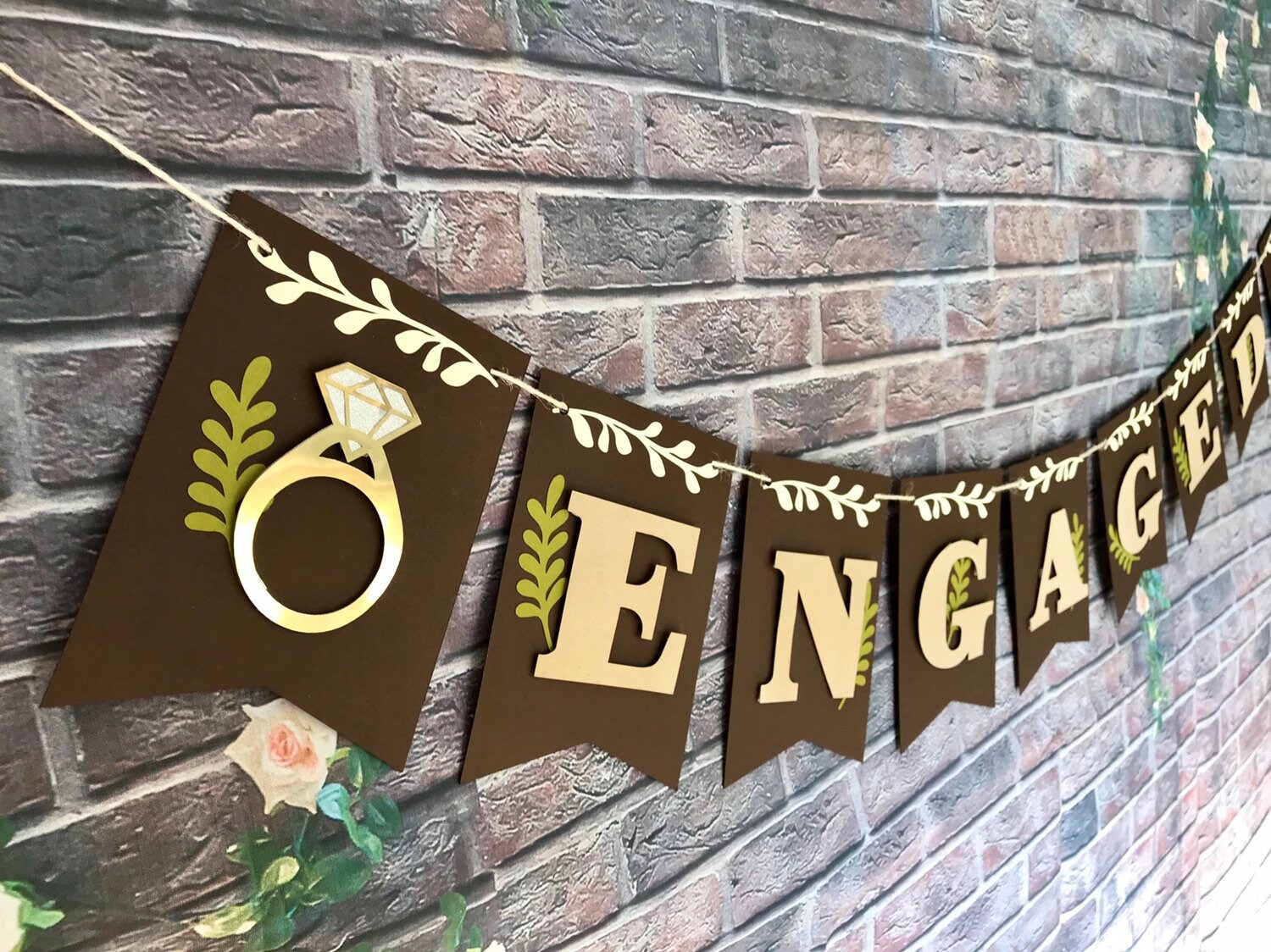 Engaged Banner Engagement Celebration-engaged Banner-engaged Decor-just ...