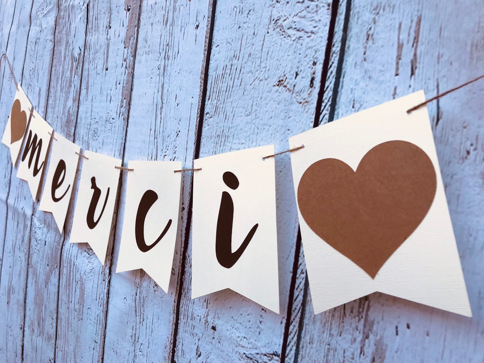 Merci Wedding Banner Thank You Banner Ivory and - Etsy
