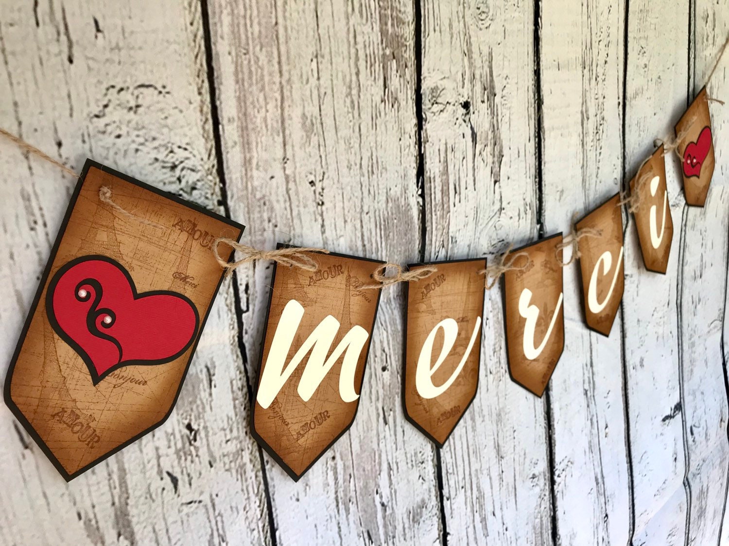 Merci Banner-wedding Banner-vintage Wedding - Etsy