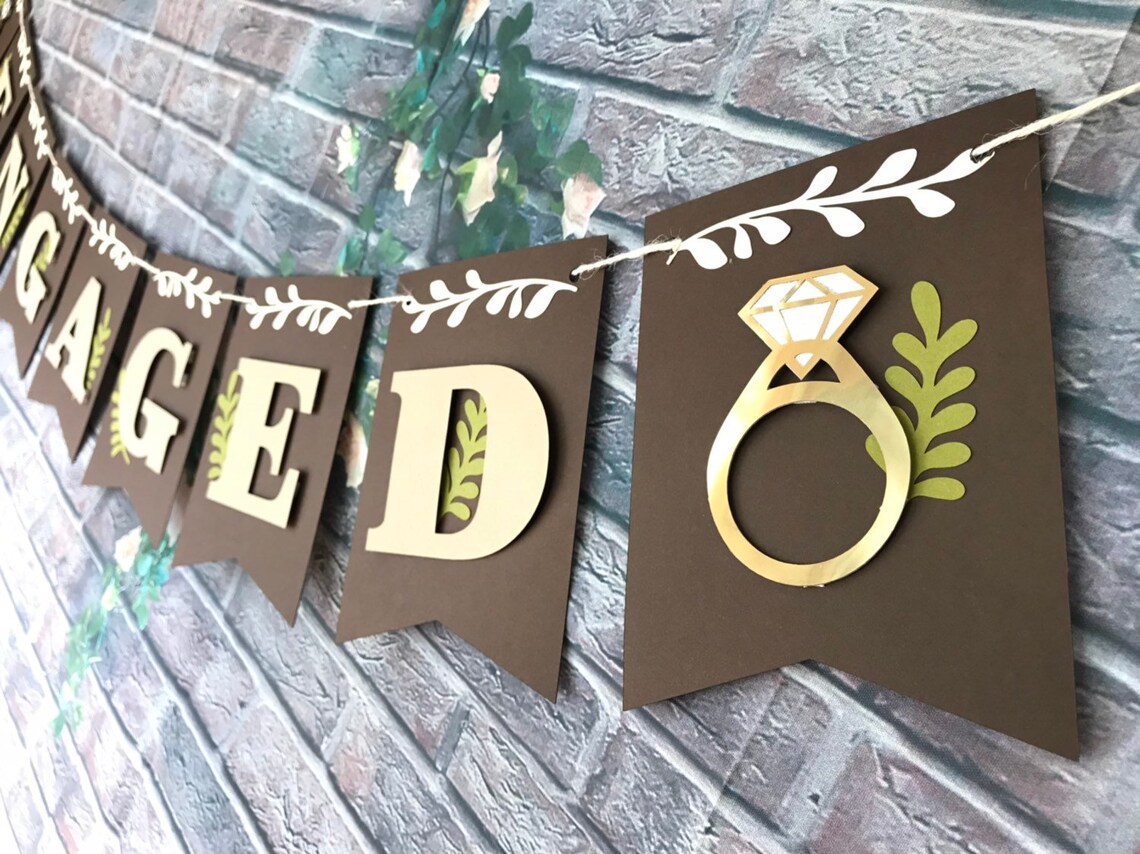 Engaged Banner Engagement Celebration-engaged | Etsy