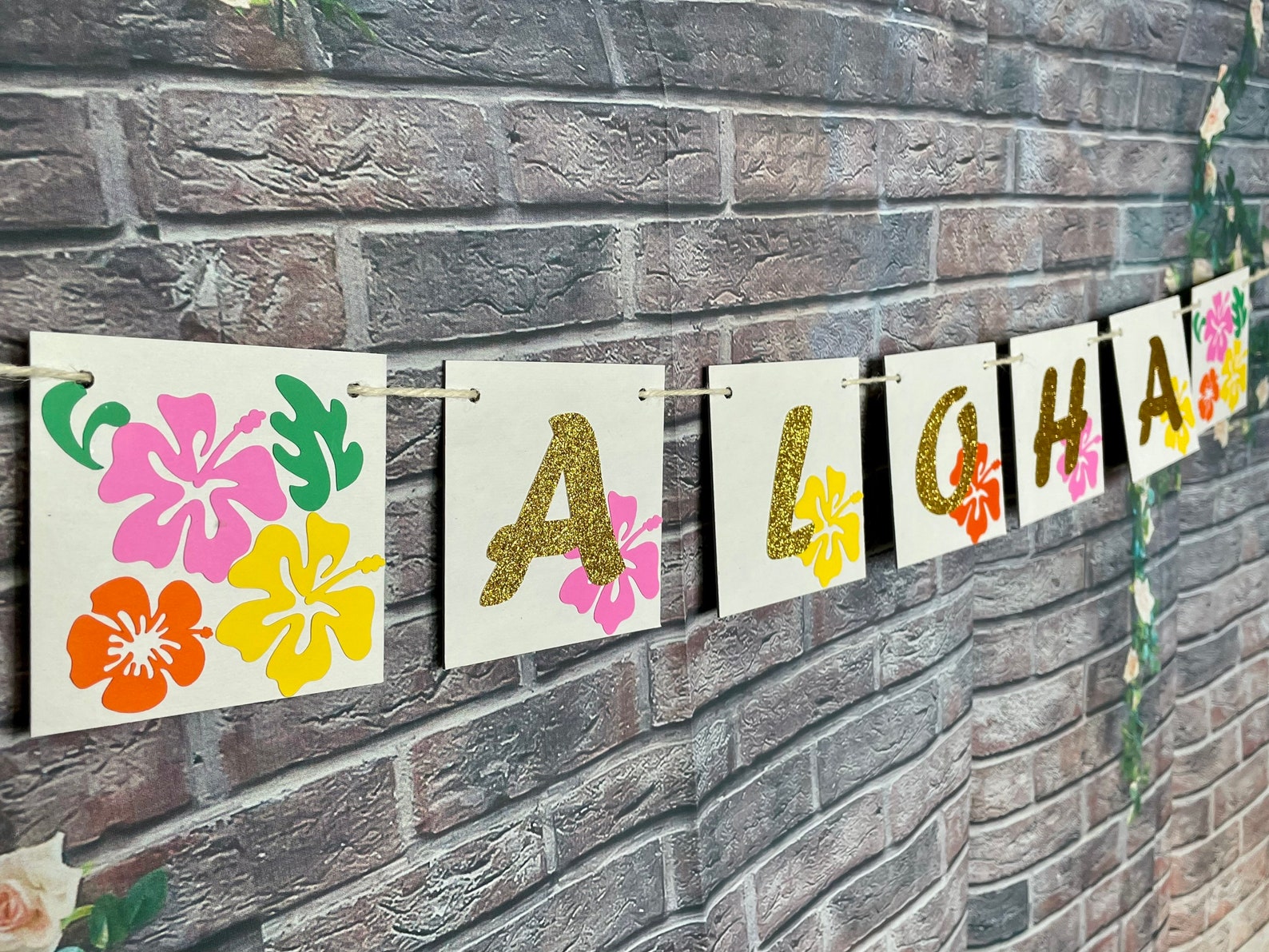 ALOHA Banner-aloha Gold Garland-hawaiian Party -hawaiian Sign ...