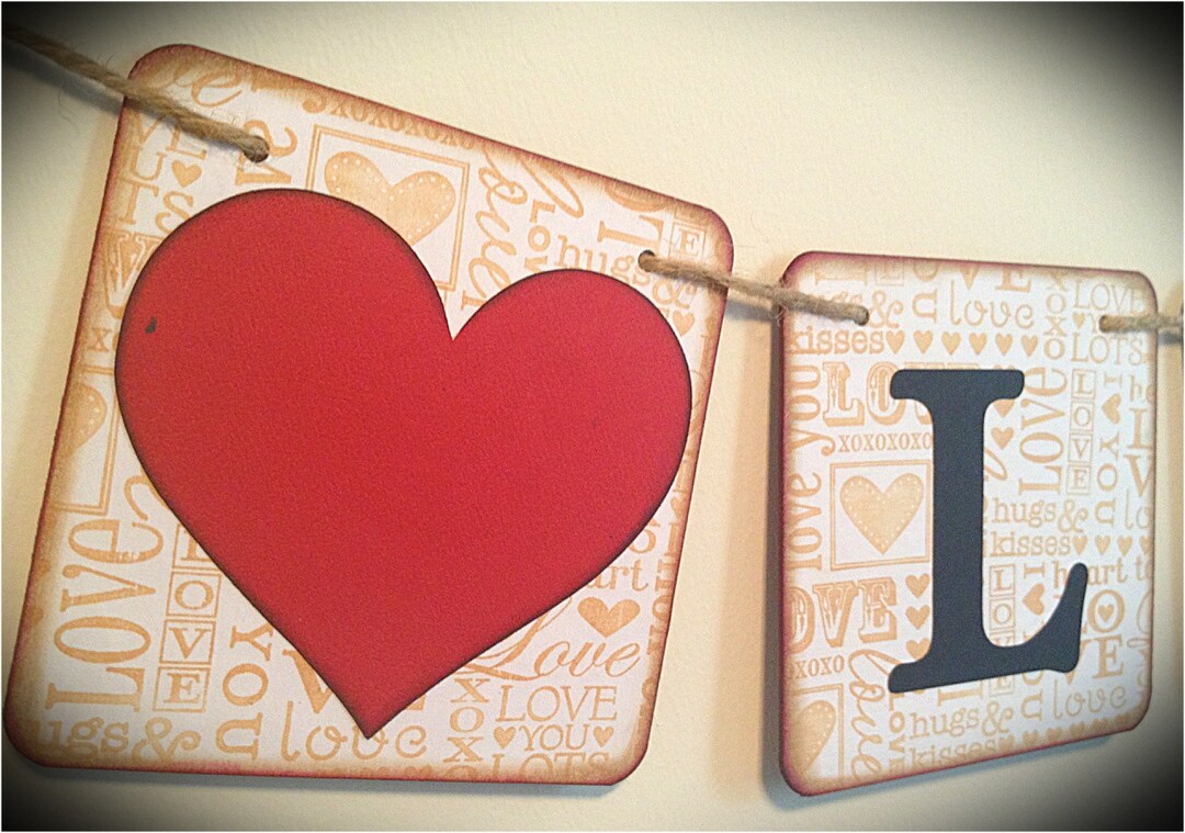 LOVE Sign / Banner Love Sign 5 X 5 Inches Anniversary SEPIA/ Vintage ...